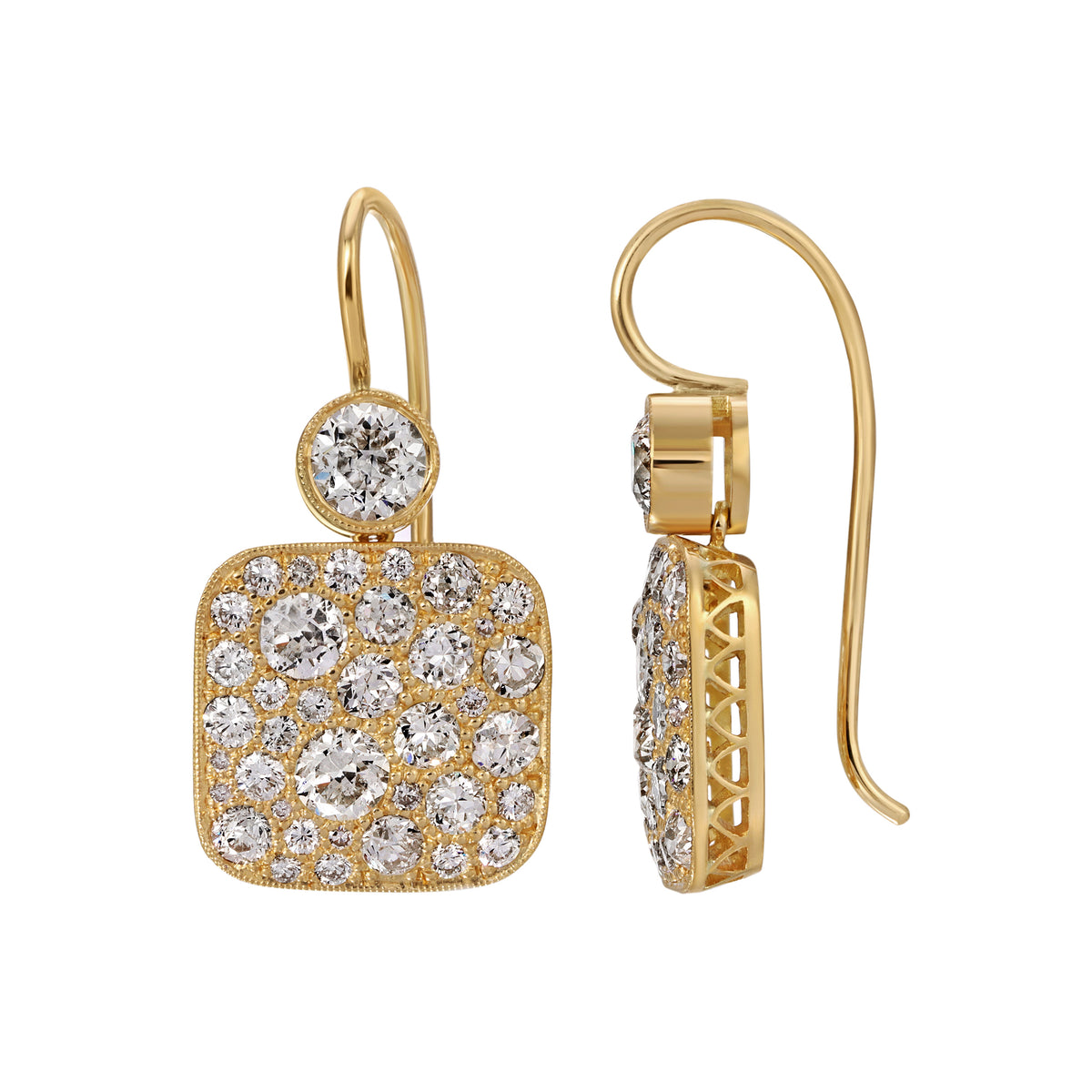 COBBLESTONE DOUBLE DROP EARRINGS - LARGE – SINGLE STONE